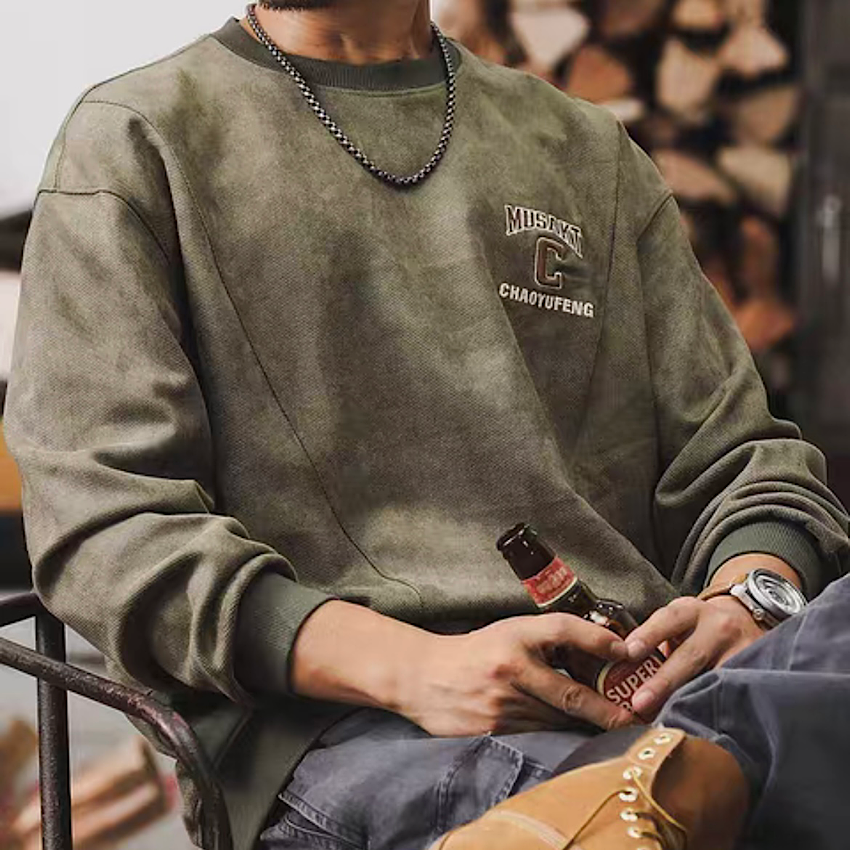 アメリカンレトロ 刺繍 ヘビーウェイトスウェット（3Colors）240726 – Champyee (チャンピー) アウトドア系コーデショップ